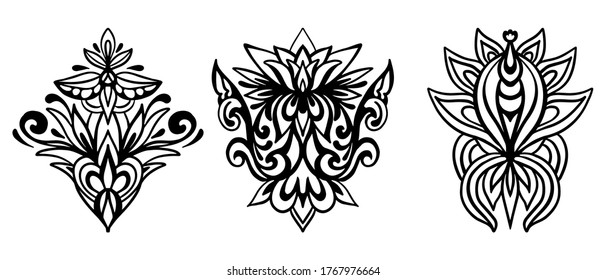 Baroque Damask Vector Ornamental Sign Stock Vector (Royalty Free ...