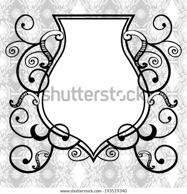 Baroque Flourish Shield Design Vector Image Stock Vector (Royalty Free ...
