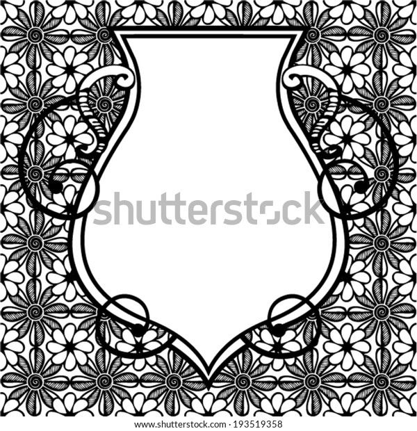 Baroque Flourish Shield Design Vector Image Stock Vector (Royalty Free ...