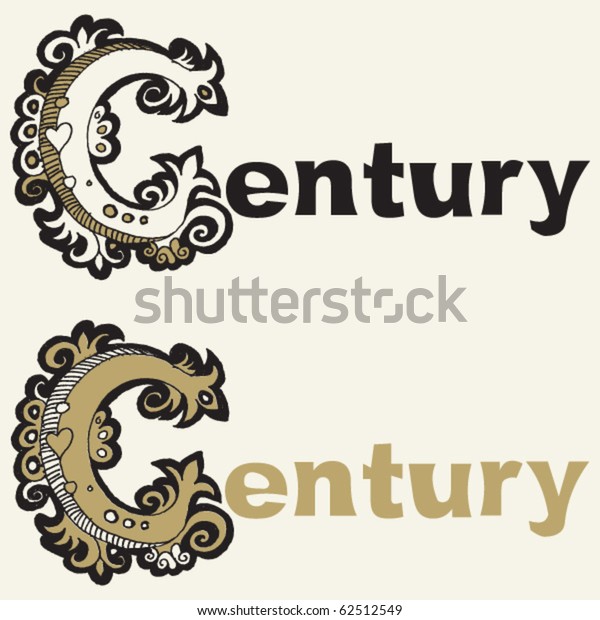 Baroque Hand Drawn Lettering Design Capital Stock Vector (Royalty Free ...