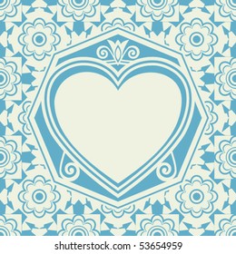 Baroque Heart Background Abstract Vector Design Stock Vector (Royalty ...