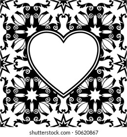 Baroque Heart Design Vector Image Stock Vector (Royalty Free) 50620867