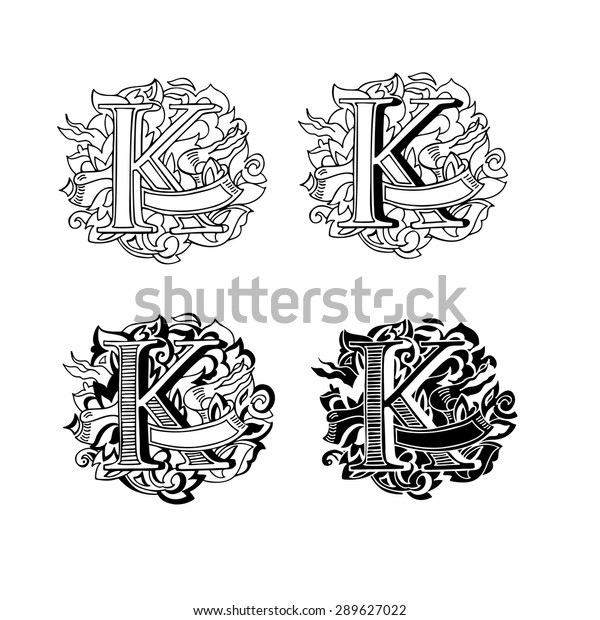 Baroque Letters Alphabet Upper Case Letters Stock Vector (Royalty Free ...