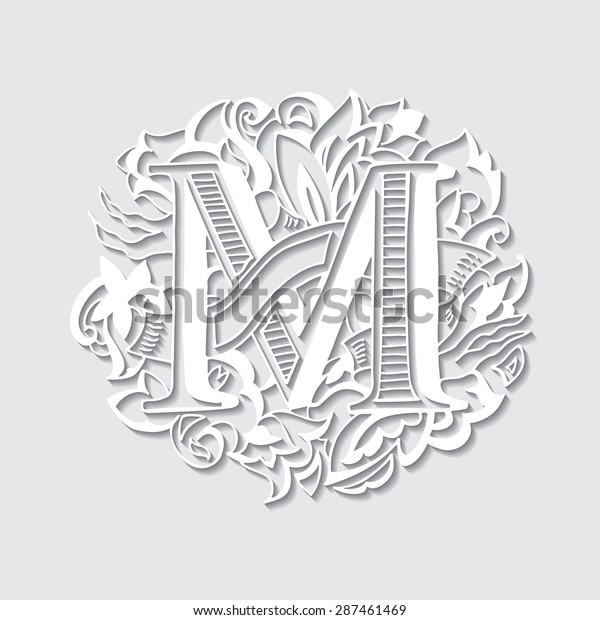 Baroque Letters Shadow Alphabet Upper Case Stock Vector (Royalty Free ...
