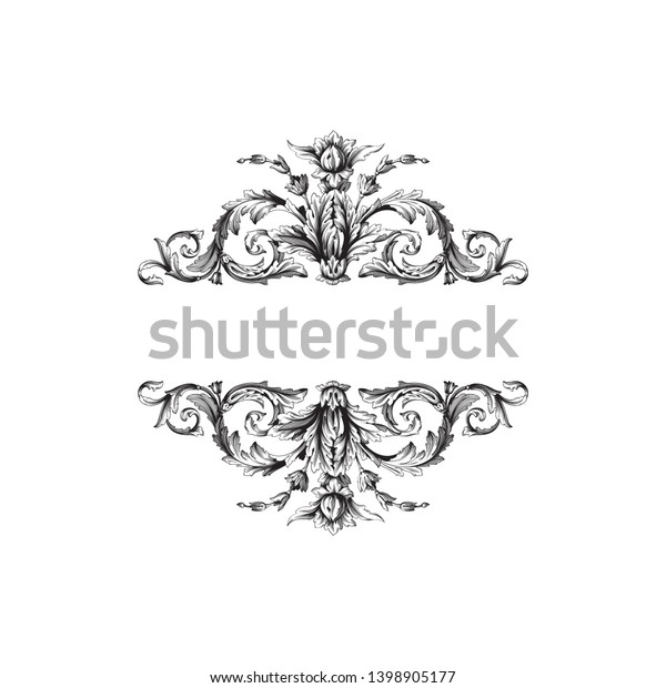 Baroque Ornament Filigree Vector Format Design Stock Vector (Royalty ...