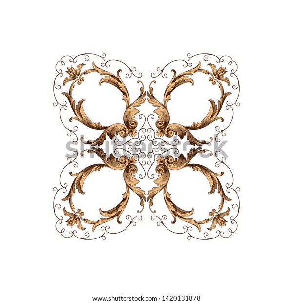 Baroque Ornament Filigree Vector Format Design Stock Vector (Royalty ...