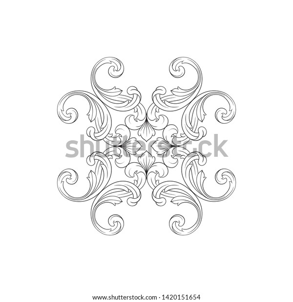 Baroque Ornament Filigree Vector Format Design Stock Vector (Royalty ...