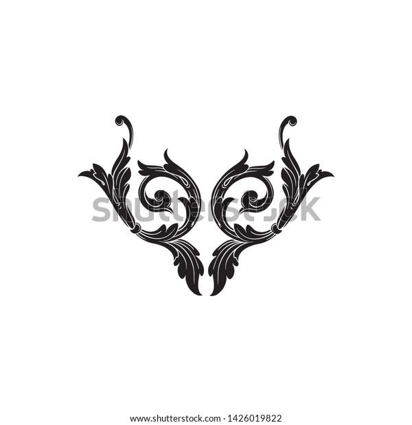 Baroque ornament with filigree in vector format for design frame ...