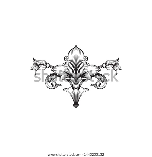 Baroque Ornament Filigree Vector Format Design Stock Vector (Royalty ...