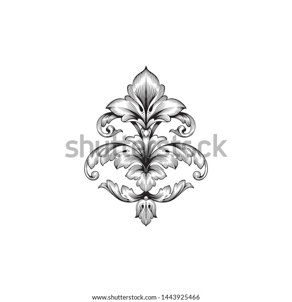 Baroque Ornament Filigree Vector Format Design Stock Vector (Royalty ...