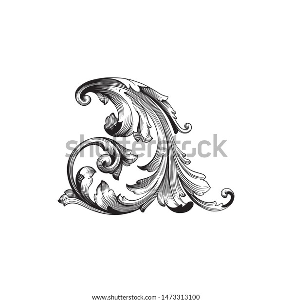 Baroque Ornament Filigree Vector Format Design Stock Vector (Royalty ...