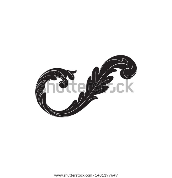 Baroque Ornament Filigree Vector Format Design Stock Vector (Royalty ...