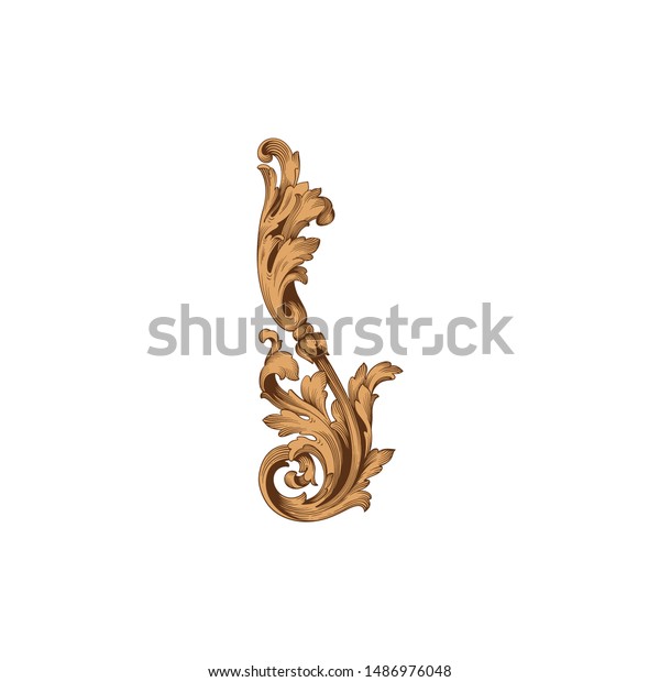 Baroque Ornament Filigree Vector Format Design Stock Vector (Royalty ...