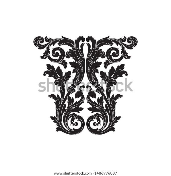 Baroque Ornament Filigree Vector Format Design Stock Vector (Royalty ...