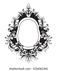 Vintage Baroque Victorian Frame Border Monogram: стоковая векторная ...