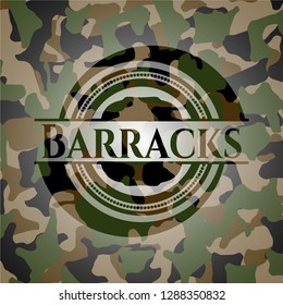 Barracks Written On Camouflage Texture Stock Vector (Royalty Free ...
