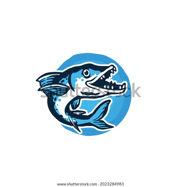 Barracuda Fish Cartoon Mascot Character Design Stock Vector (Royalty ...