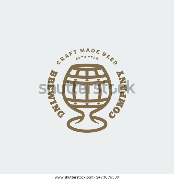 Barrel Glass Beer Logo Design Template Stock Vector (Royalty Free ...