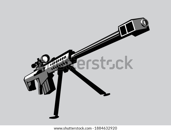 Barrett M82 Stylized Drawing Sniper Rifle Stock Vector (Royalty Free ...
