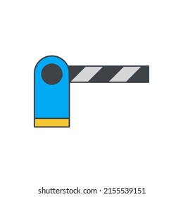 Barrier Gate Security Icon Color Icon: เวกเตอร์สต็อก (ปลอดค่าลิขสิทธิ์ ...