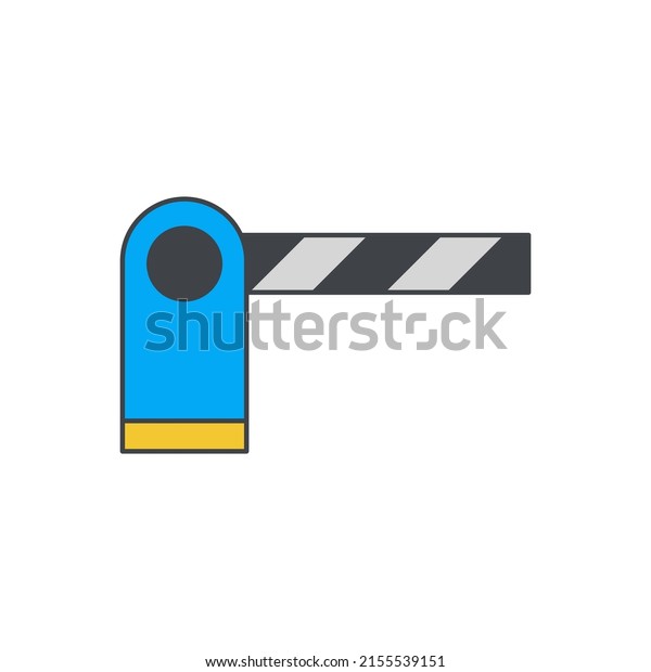 Barrier Gate Security Icon Color Icon: เวกเตอร์สต็อก (ปลอดค่าลิขสิทธิ์ ...