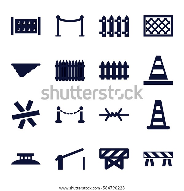 Barrier Icons Set Set 16 Barrier Stock Vector (Royalty Free) 584790223