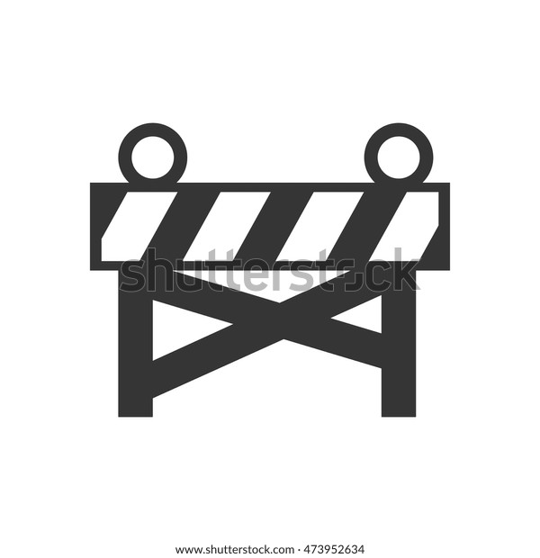 Barrier Precaution Road Sign Light Safety Stock Vector (Royalty Free ...