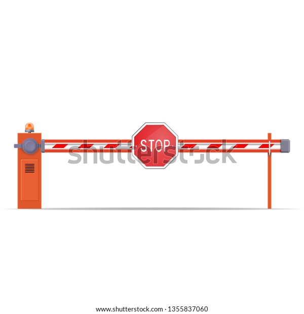 Barrier Stop Sign Stock Vector (Royalty Free) 1355837060 | Shutterstock