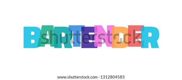 Bartender Word Concept Bartender On White Stock Vector (Royalty Free ...