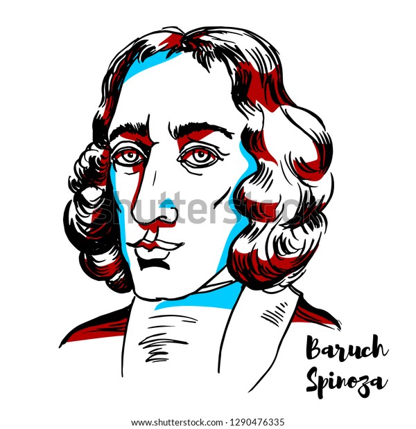 Baruch Spinoza Engraved Vector Portrait Ink Stock Vector (Royalty Free ...