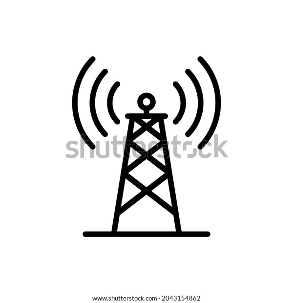 Base Transceiver Station Line Icon Vector Stock Vector (Royalty Free ...