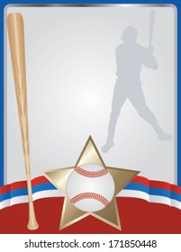 Baseball Background Gold Star Stock Vector (Royalty Free) 171850448