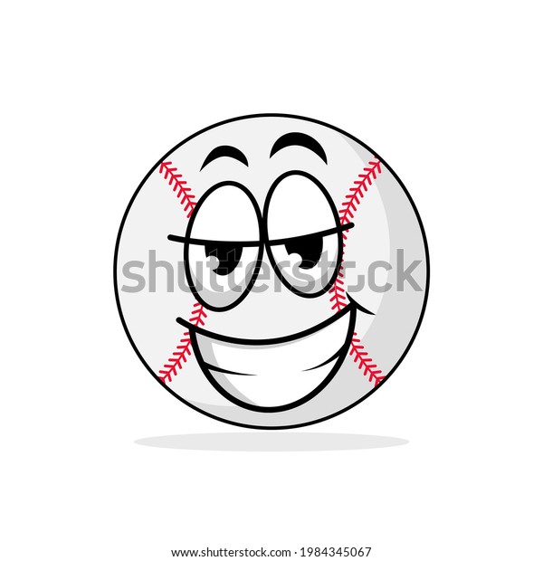Baseball Ball Emoticon Laugh Vector Graphics Stock Vector (Royalty Free ...