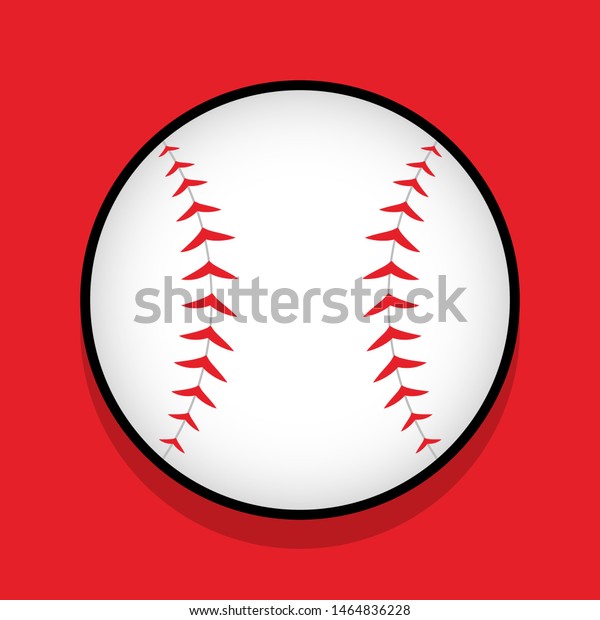 Baseball Ball Illustration Icon Red Background Stock Vector (Royalty ...