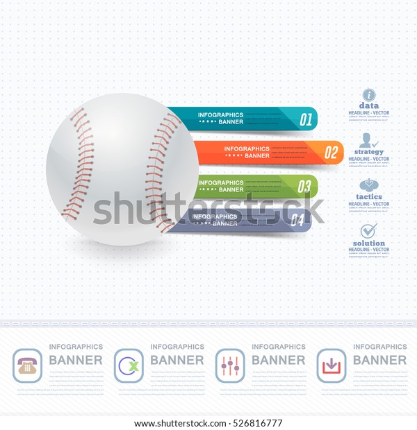 Baseball Ball Infographics Background Design Sports Stock Vector ...