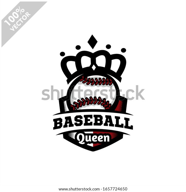 Baseball Ball Queen Logo Design Scalable Stock Vector (Royalty Free ...