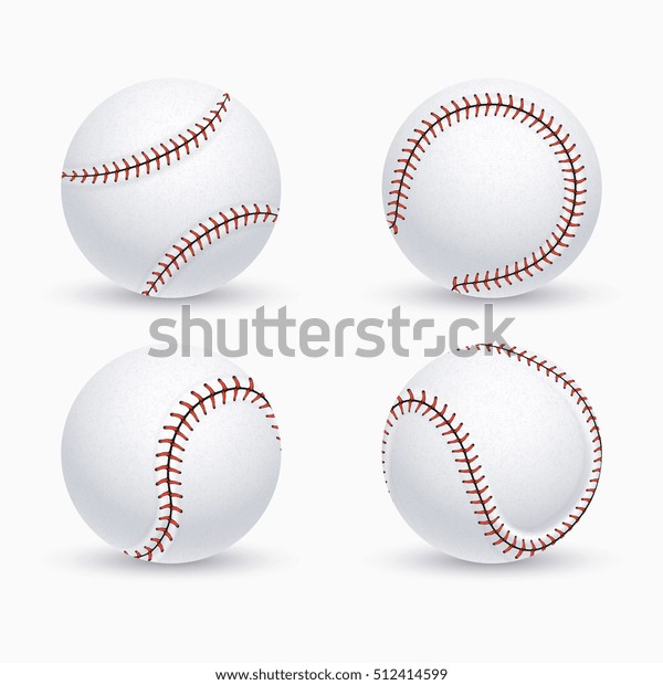 Baseball Ball Softball Equipment Vector Icons Stock Vector (Royalty ...