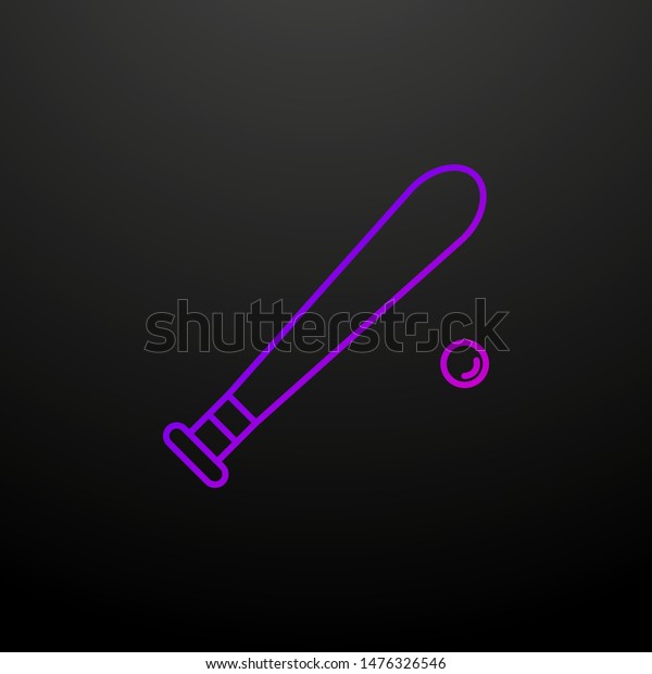 Baseball Bat Outline Nolan Icon Elements Stock Vector (Royalty Free ...