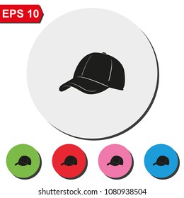 Baseball Cap Flat Round Colorful Vector Stock Vector (Royalty Free ...