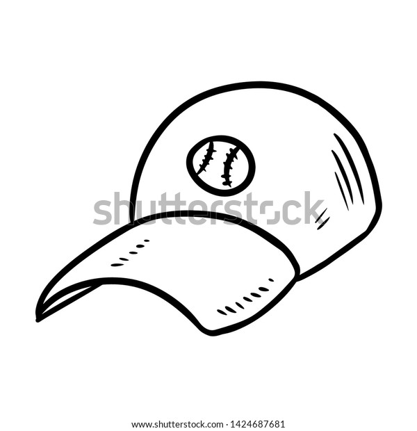 Baseball Cap Hand Drawn Sketch Doodle Stock Vector (Royalty Free ...