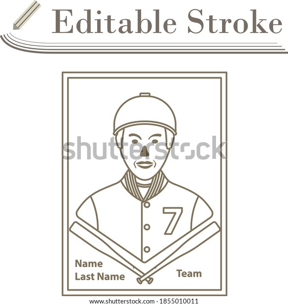 Baseball Card Icon Editable Stroke Simple Stock Vector (Royalty Free ...