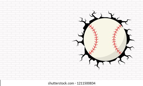Baseball Cartoon Vector Symbol Broken Wall Stock Vector (Royalty Free ...