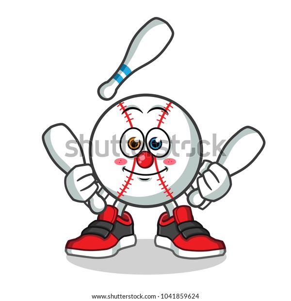Baseball Clown Mascot Vector Cartoon Illustration Stock Vector (Royalty ...