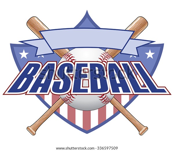 Baseball Design Shield Illustration Baseball Design: vector de stock ...
