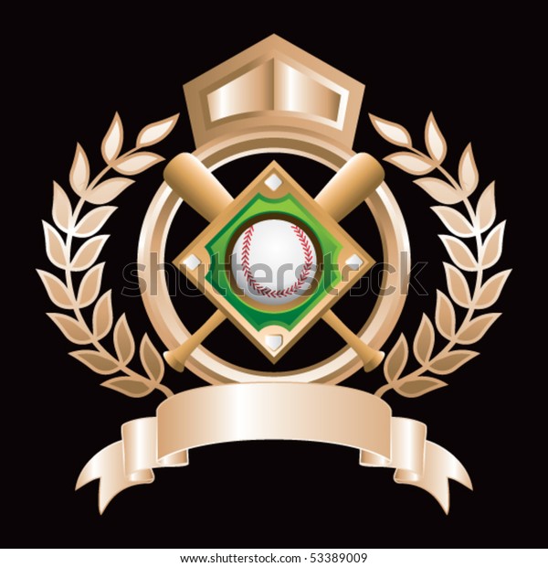 Baseball Diamond Gold Royal Display Stock Vector (Royalty Free ...