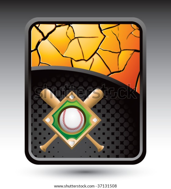 Baseball Diamond On Cracked Gold Background Stock Vector (Royalty Free ...