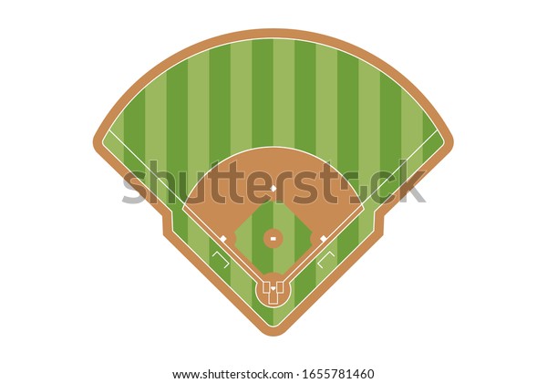Baseball Field Icon Flat Striped Baseball Stock Vector (Royalty Free ...