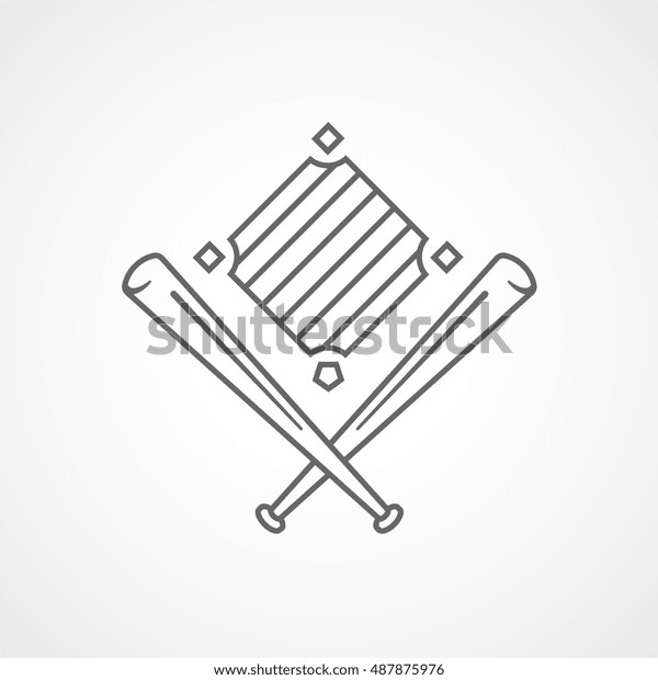 Baseball Field Line Icon On White Stock Vector (Royalty Free) 487875976 ...