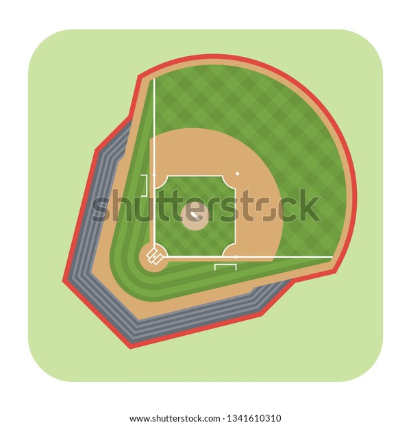 Baseball Field Top View Isolated On Stock Vector (Royalty Free ...