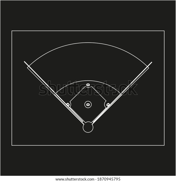 Baseball Field Vector On White Background Stock Vector (Royalty Free ...